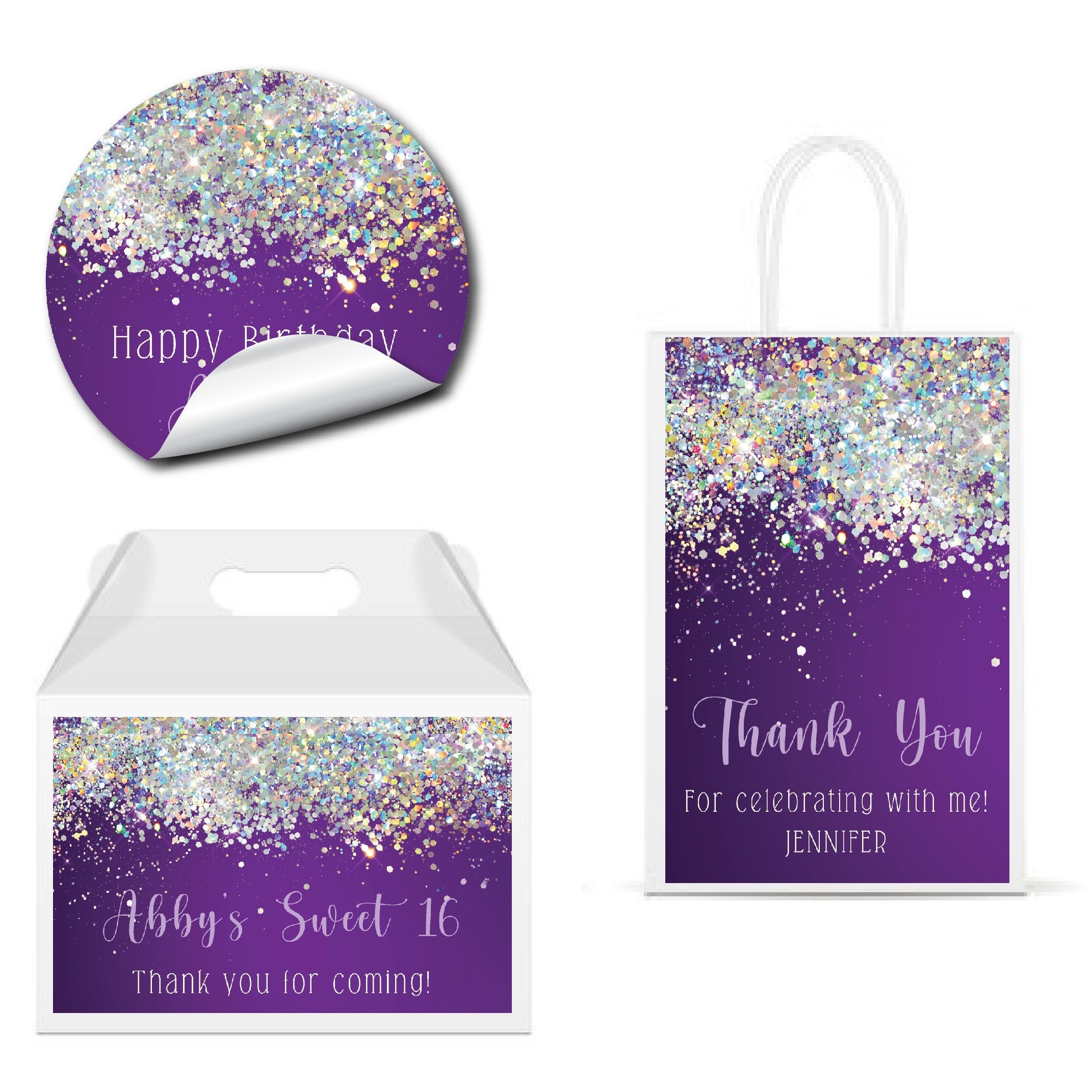 Purple Holographic Silver White Glitter Sparkle Luxury | Etsy