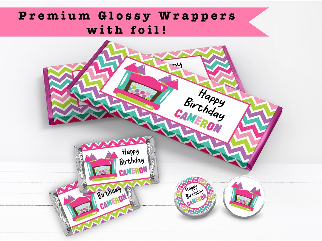 Bounce House Bouncing Let's Jump & Play Bright Colorful PRINTED CANDY ...