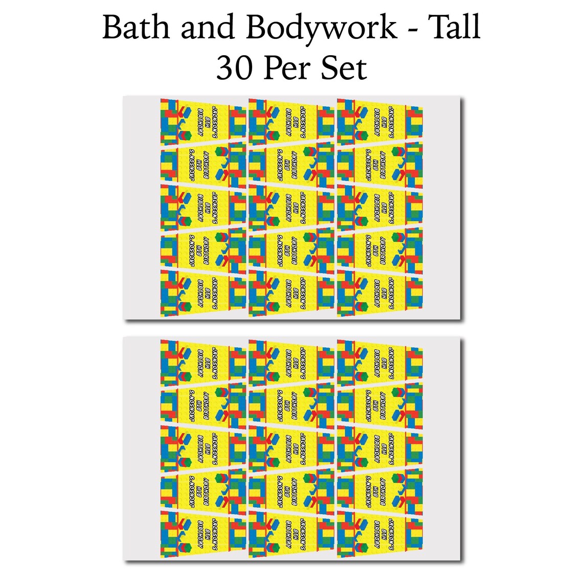 Colorful Bricks Building Blocks PRINTED GLOSSY LABELS for - Etsy