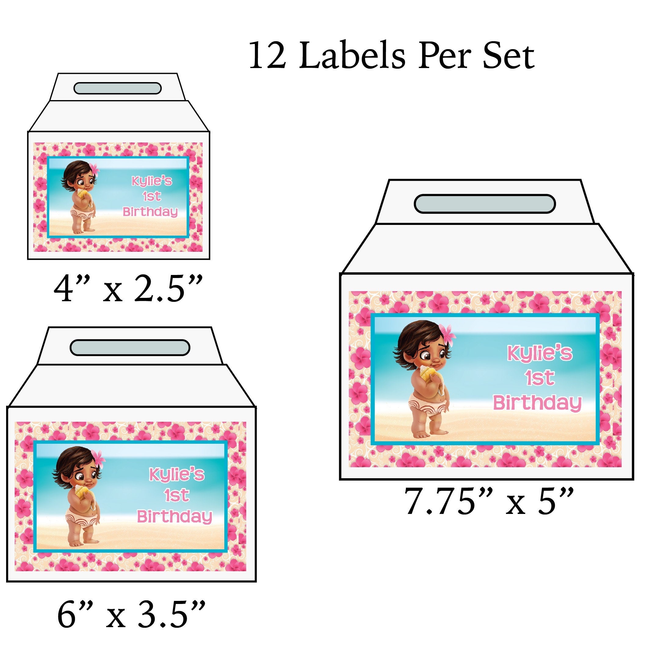 Baby Moana PRINTED GLOSSY LABELS for Party Favor Bags - Etsy