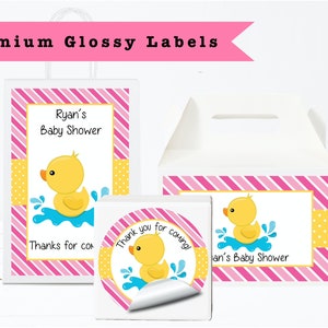 Cute Little Rubber Duck Duckling - PRINTED GLOSSY LABELS -party Favor ...