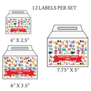 Abc 123 Colorful Alphabet Letters PRINTED GLOSSY LABELS for Party Favor ...