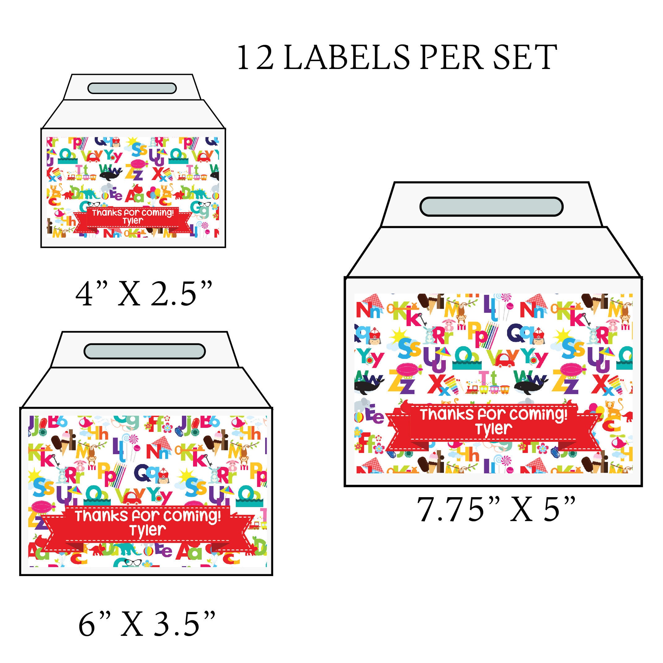 Abc 123 Colorful Alphabet Letters PRINTED GLOSSY LABELS - Etsy