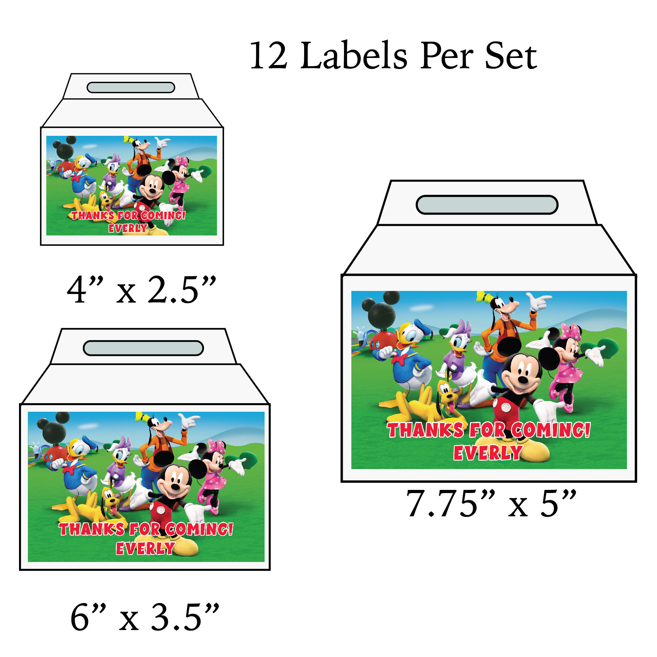 Mickey Mouse Clubhouse Inspired PRINTED GLOSSY LABELS for - Etsy