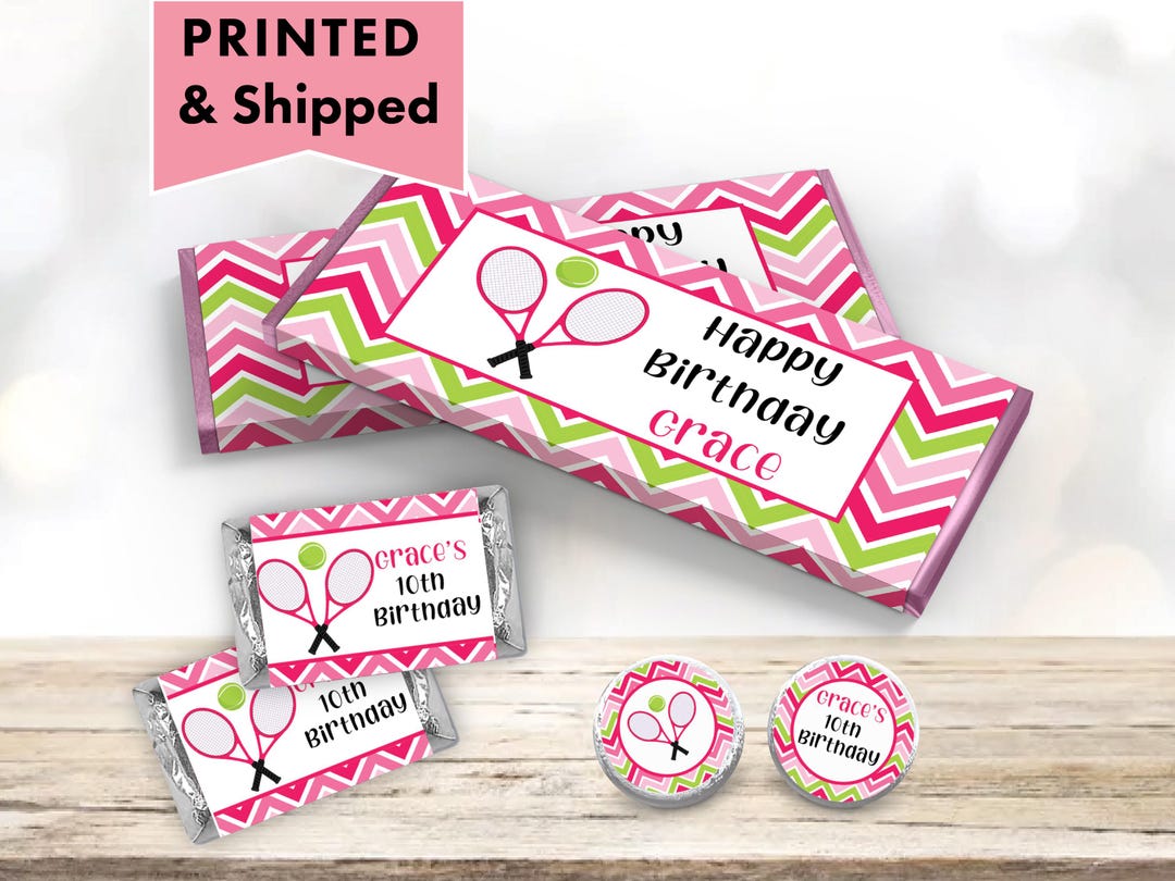 Tennis Sports Preppy Tennis Star Tennis Themed Party - PRINTED CANDY ...