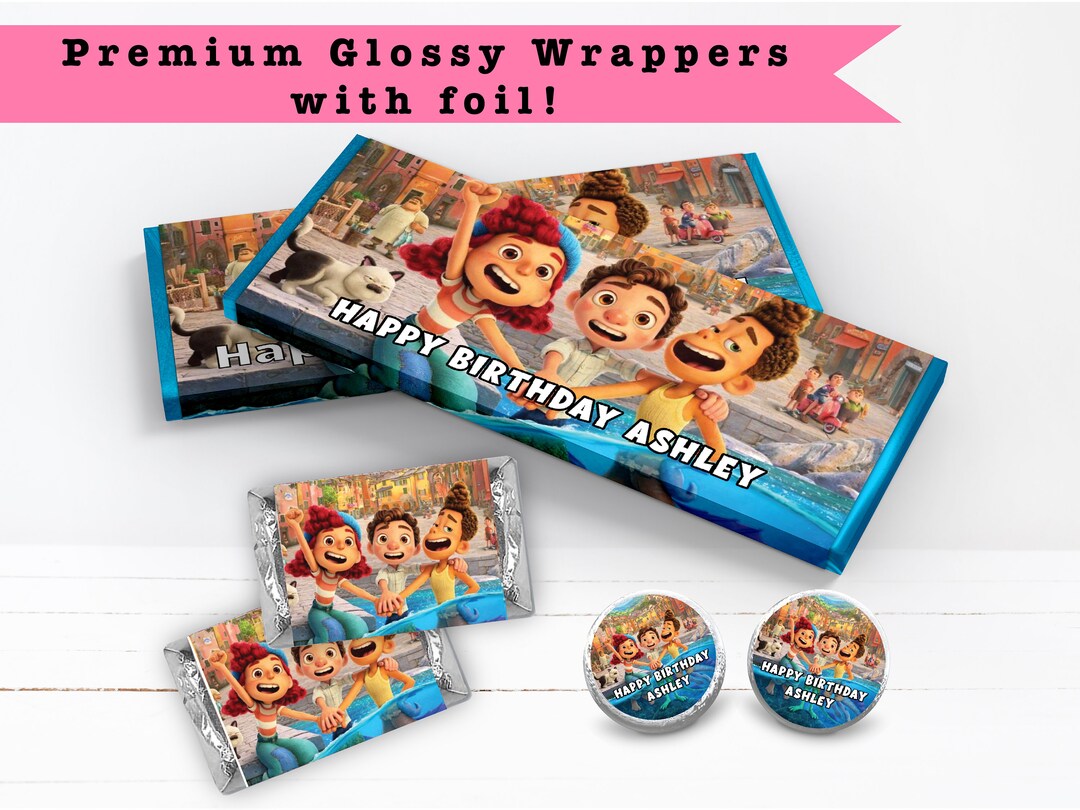 Luca PRINTED CANDY BAR Wrappers Chocolate Bar Kiss Stickers Labels - Etsy