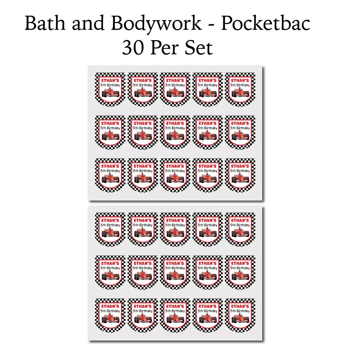 Red Race Car Checkered Flag Two Fast Racing PRINTED GLOSSY | Etsy