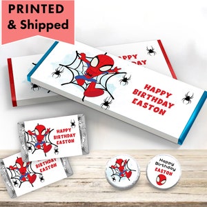 Superhero Spider Spider Web Spidey Spider Man PRINTED CANDY BAR ...