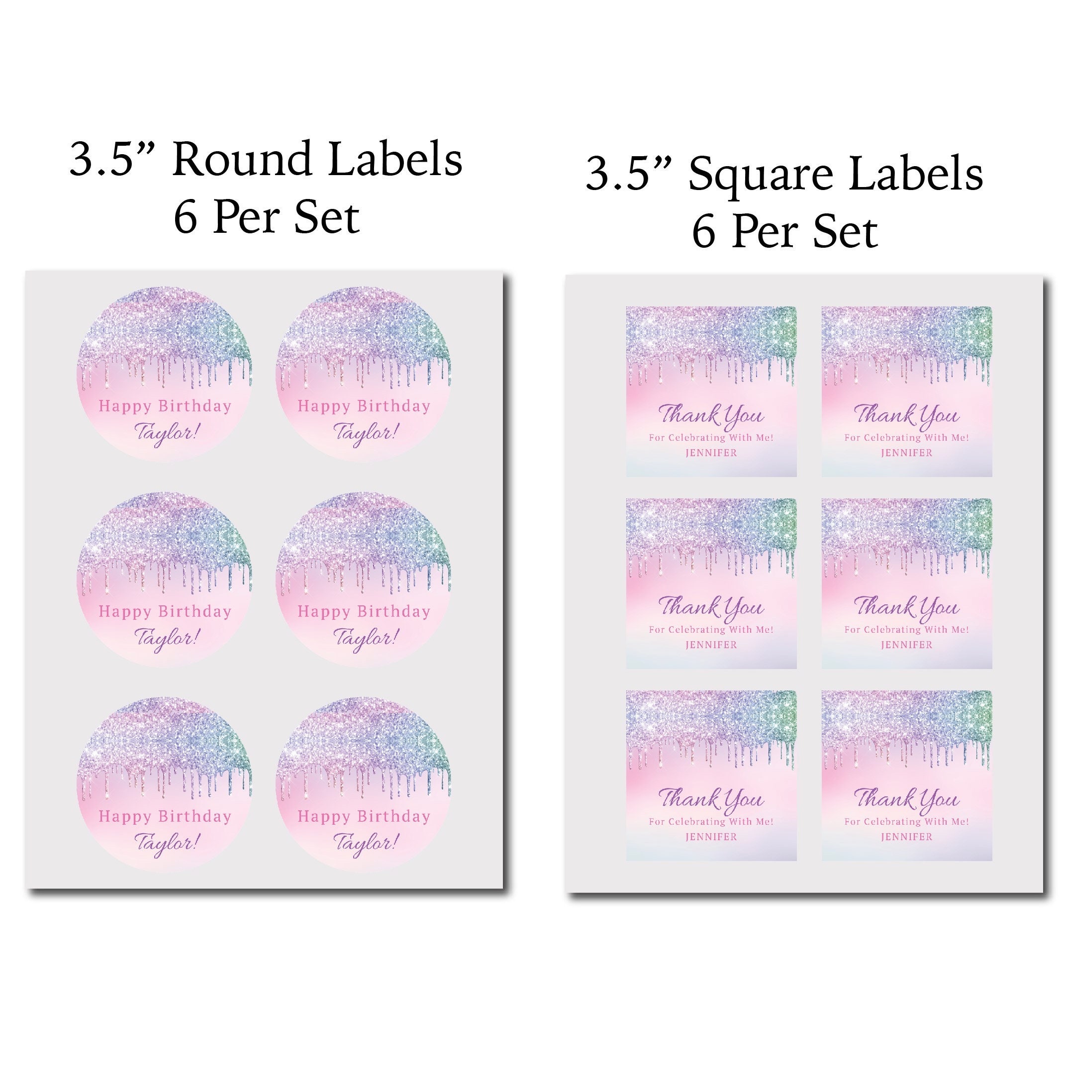 Pastel Rainbow Dripping Glitters Metallic Sparkle Luxury | Etsy