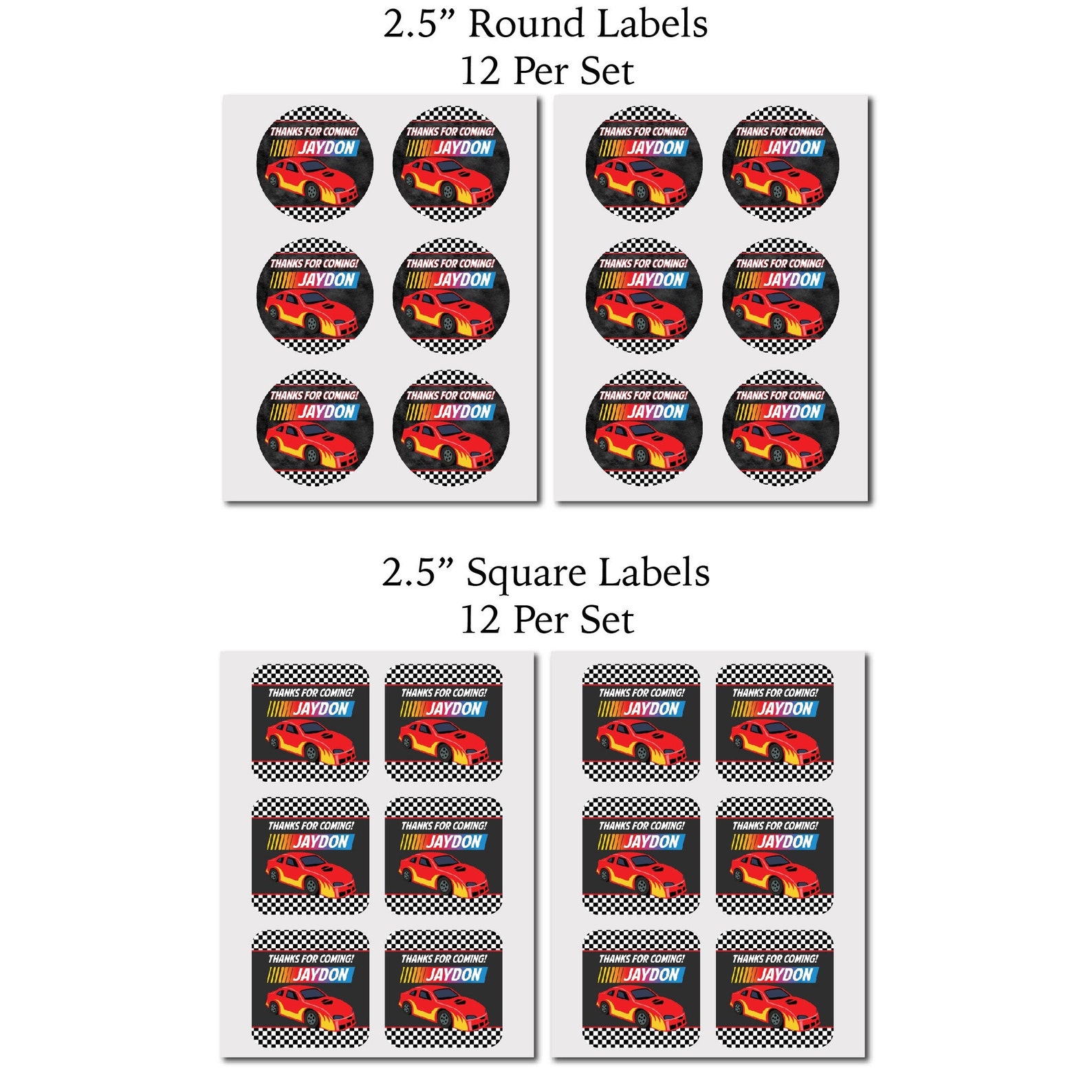 Race Car Nascar Inspired PRINTED GLOSSY LABELS for Party - Etsy