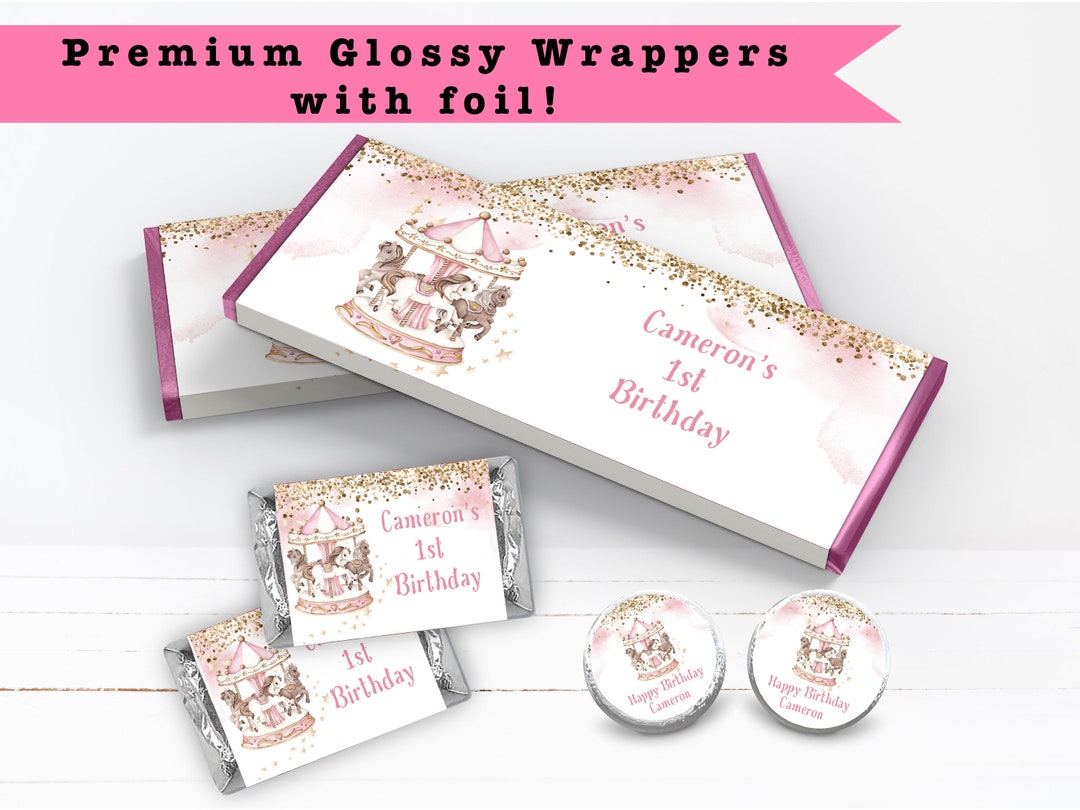 Carousel Merry-go-round Carnival Pink & Gold Girl Baby Shower 1st 2nd ...