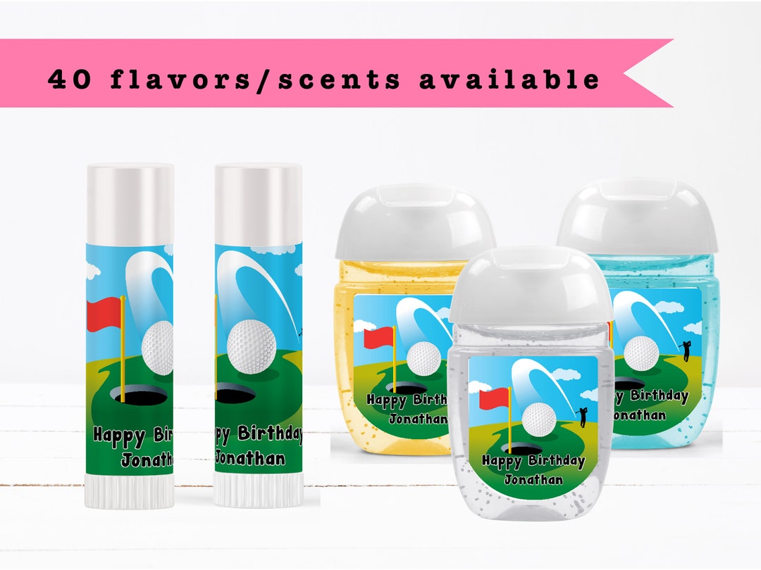 Golf Player Golfing Golf Course Par-tee Birthday Party Lip Balms Chap ...