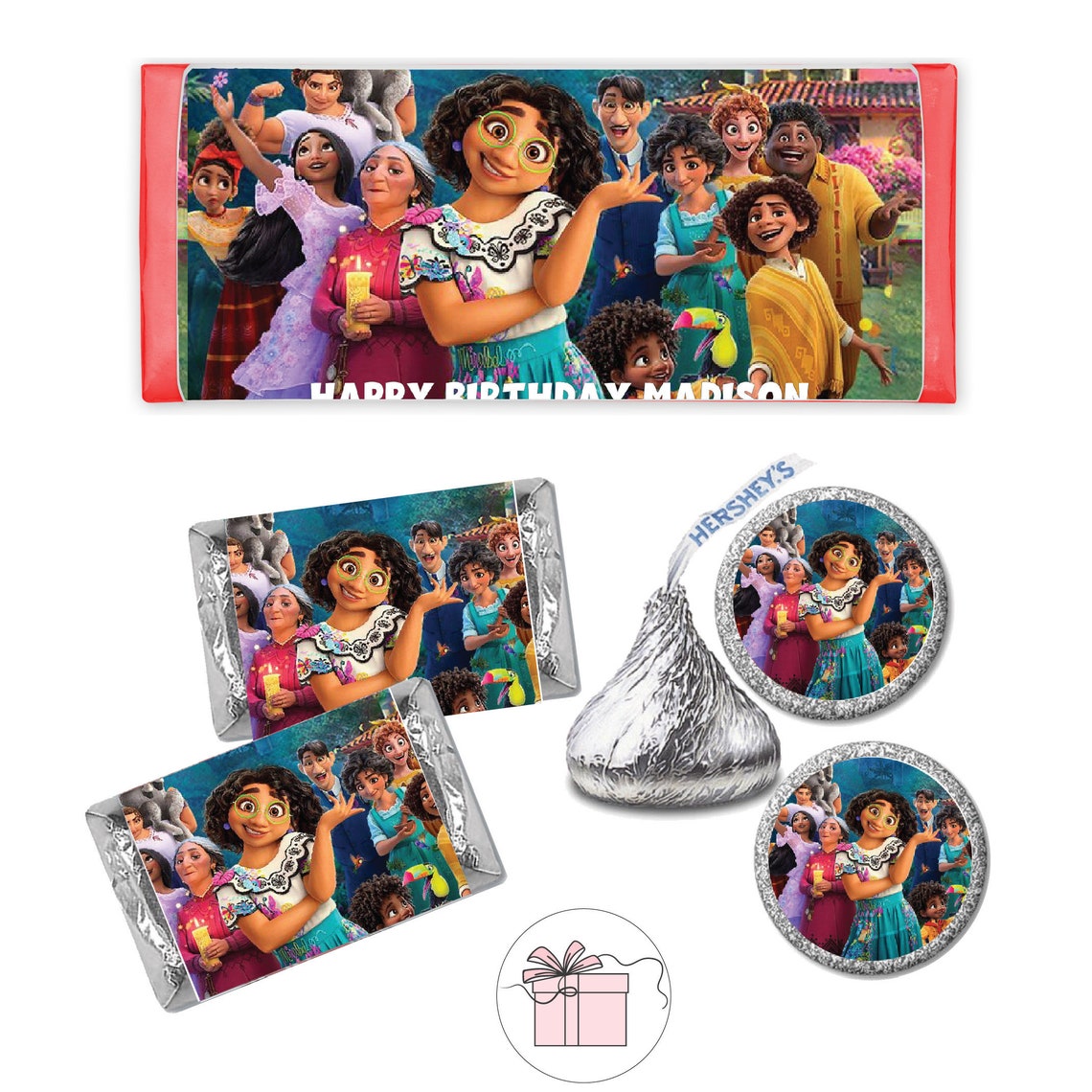 Encanto PRINTED Candy Bar Wrappers Chocolate Labels Kiss | Etsy