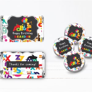 Abc 123 Fun Colorful Alphabet Letters Chalkboard PRINTED CANDY - Etsy
