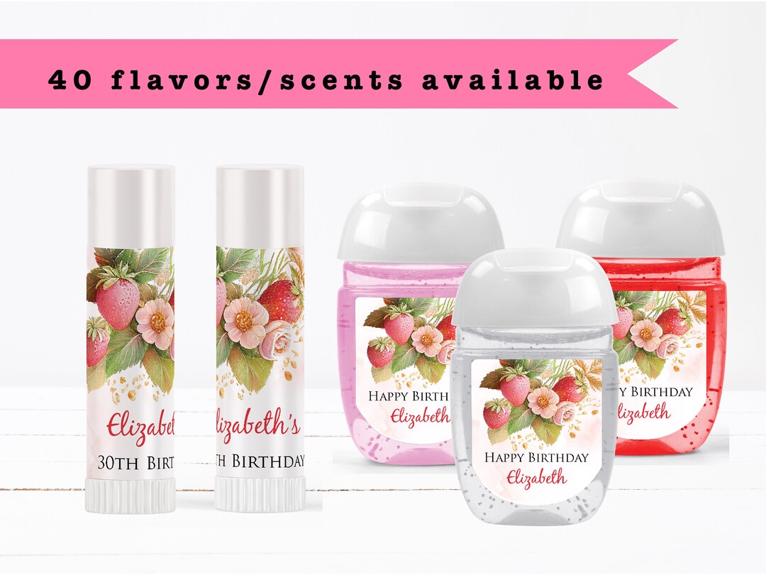 Strawberries Botanical Blush Pink Gold Watercolor Strawberry Garden Lip ...