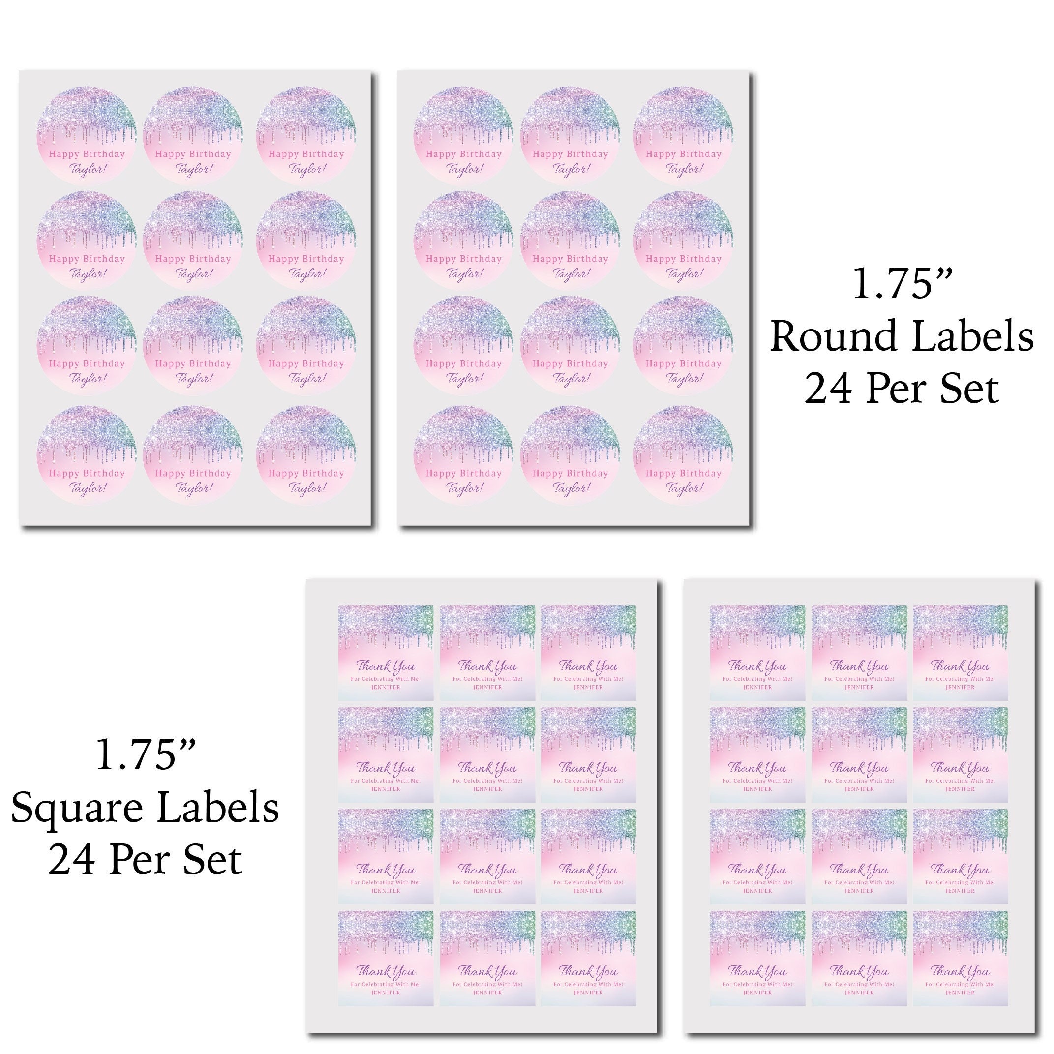 Pastel Rainbow Dripping Glitters Metallic Sparkle Luxury | Etsy