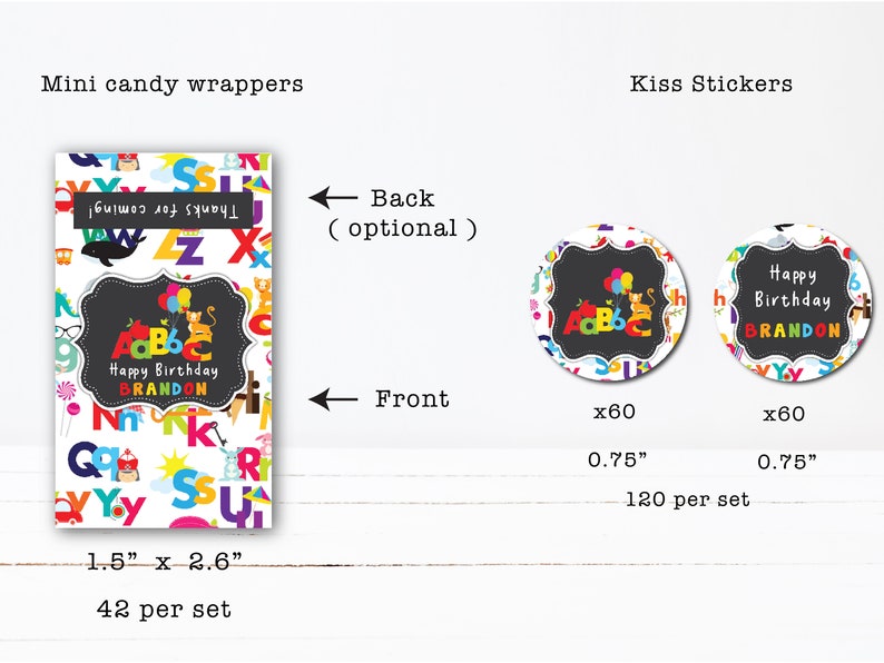 Abc 123 Fun Colorful Alphabet Letters Chalkboard PRINTED CANDY - Etsy