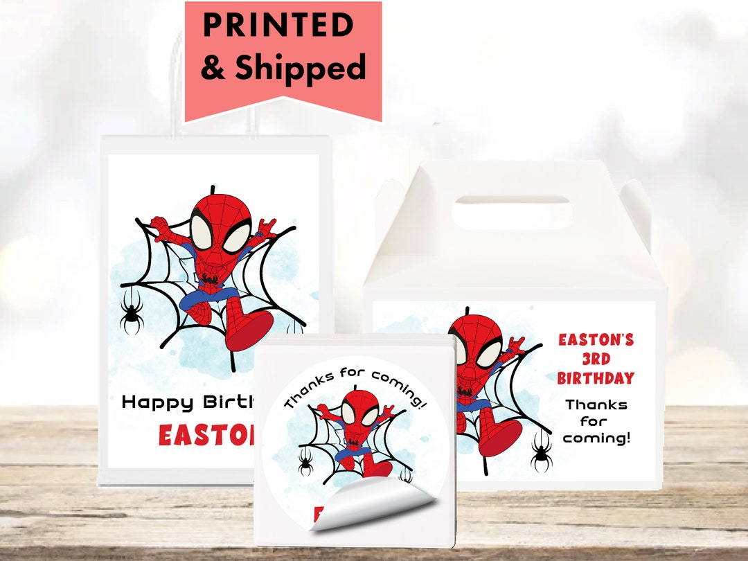 Superhero Spider Spider Web Spidey Spider Man - PRINTED GLOSSY LABELS ...