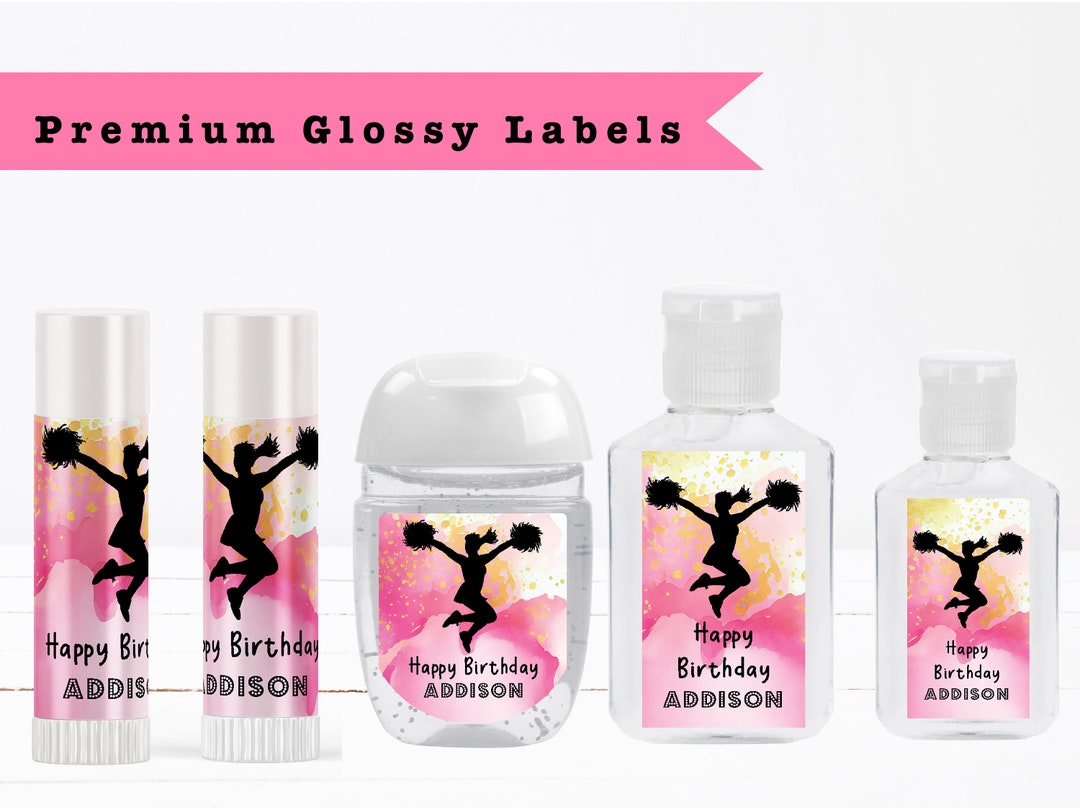 Cheerleading Pink Gold Black Cheer Birthday Bright Silouhette PRINTED ...