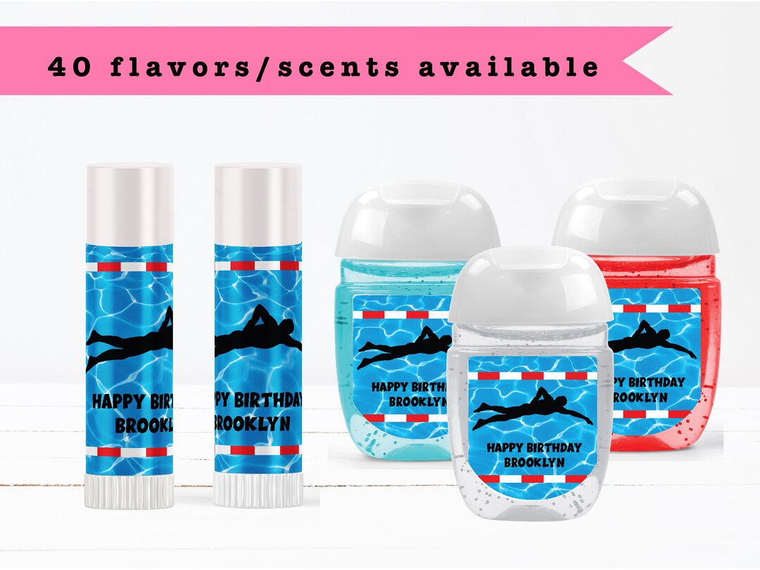 Swimming Pool Party Blue Water Swimmer Silhouette Summer Swim Party Lip ...