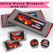 Race Car Nascar Inspired PRINTED CANDY WRAPPERS Chocolate Kiss Stickers ...