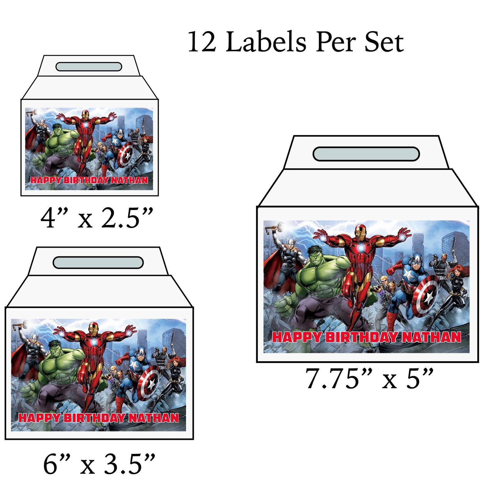 Avengers PRINTED GLOSSY LABELS for Party Favor Bags Gable - Etsy