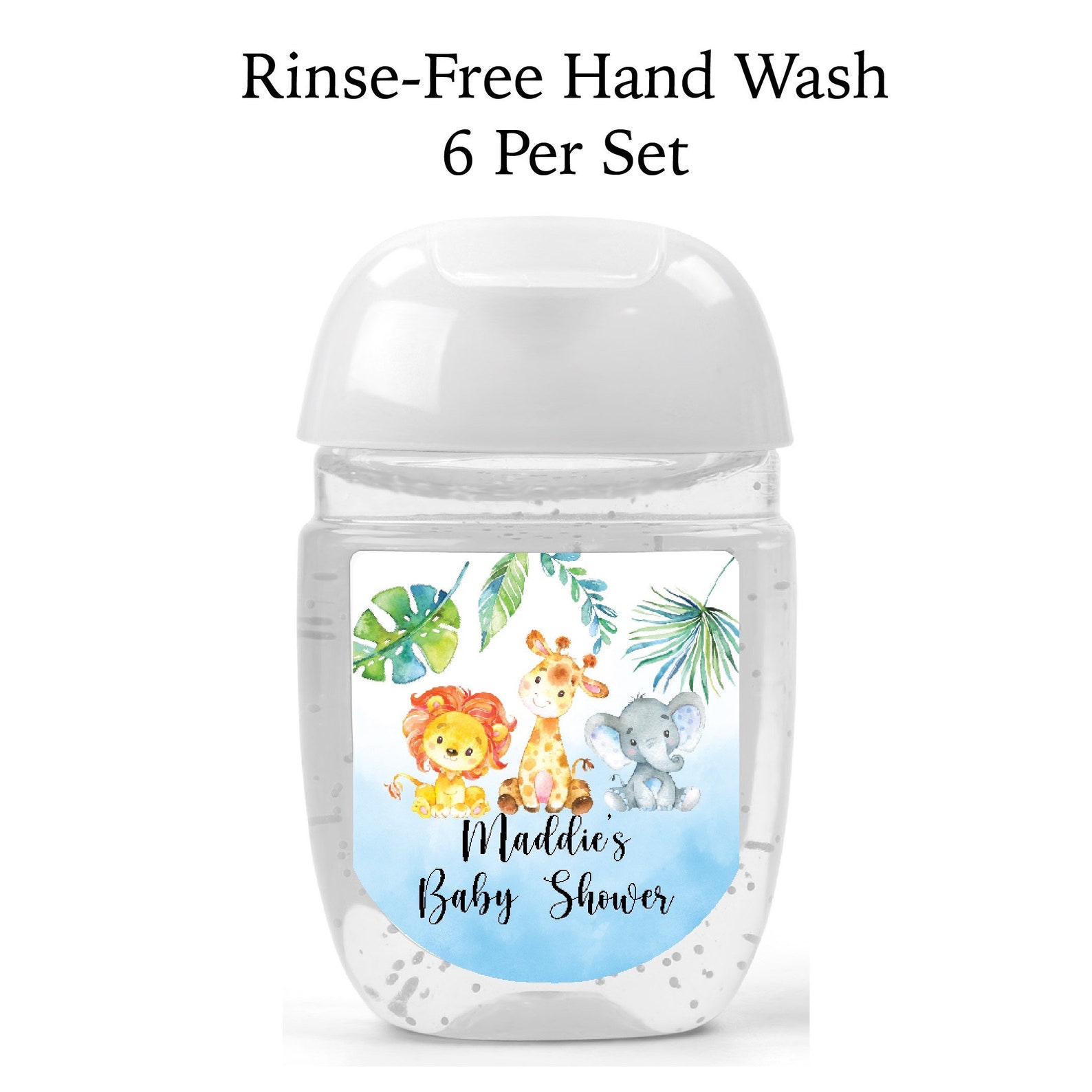 Sweet Safari Jungle Animals Blue Watercolor - Lip Balms Chap Stick or ...