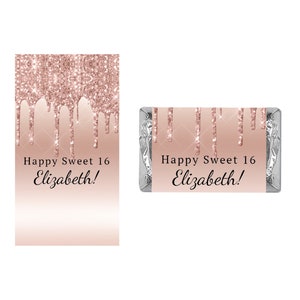 Rose Gold Dripping Glitter Metallic Sparkle Luxury Any Age or - Etsy