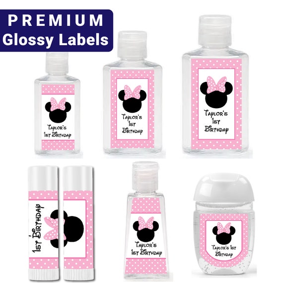 Mouse Head Minnie Inspired Polka Dot PRINTED GLOSSY LABELS | Etsy