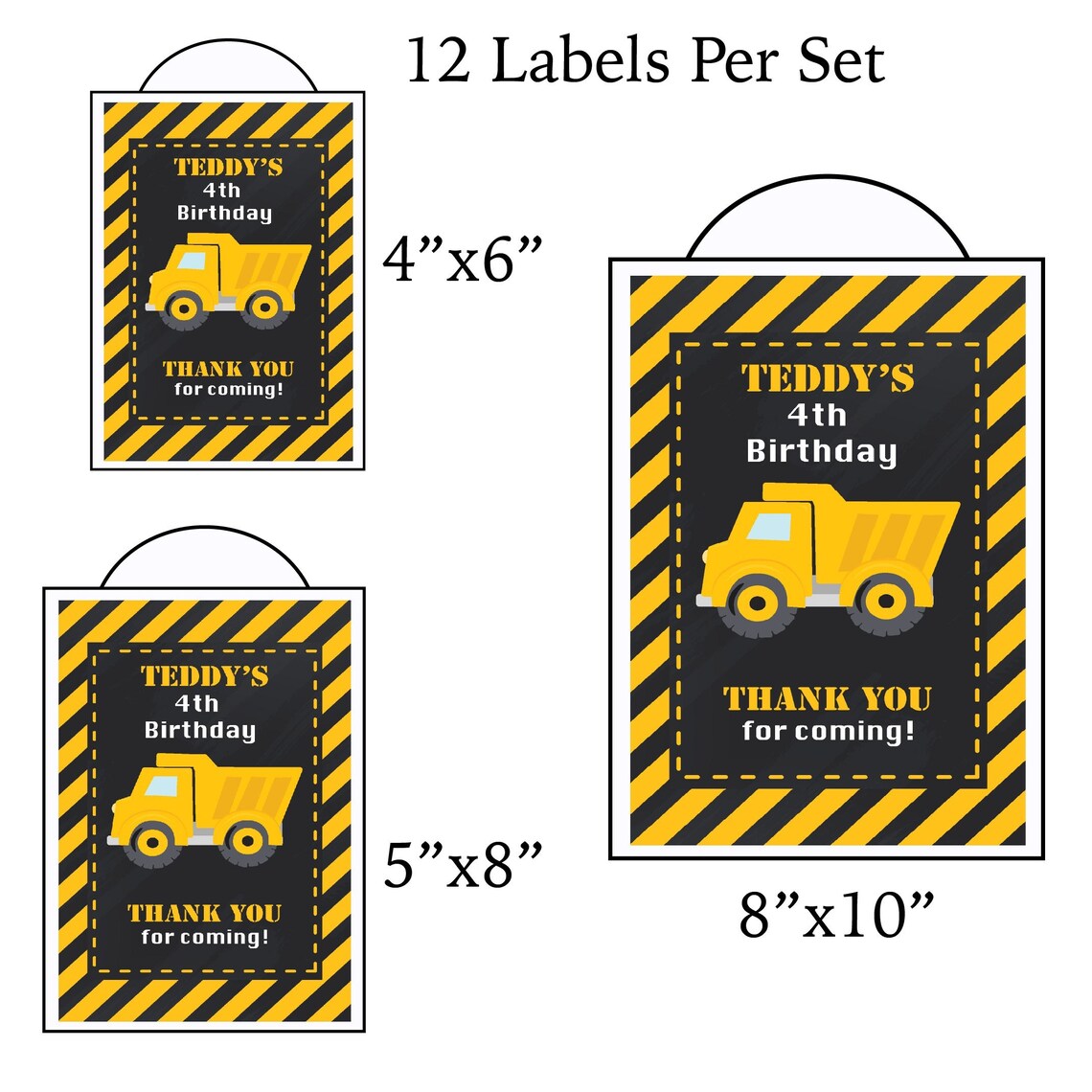 Dump Truck Under Construction Zone PRINTED GLOSSY LABELS - Etsy