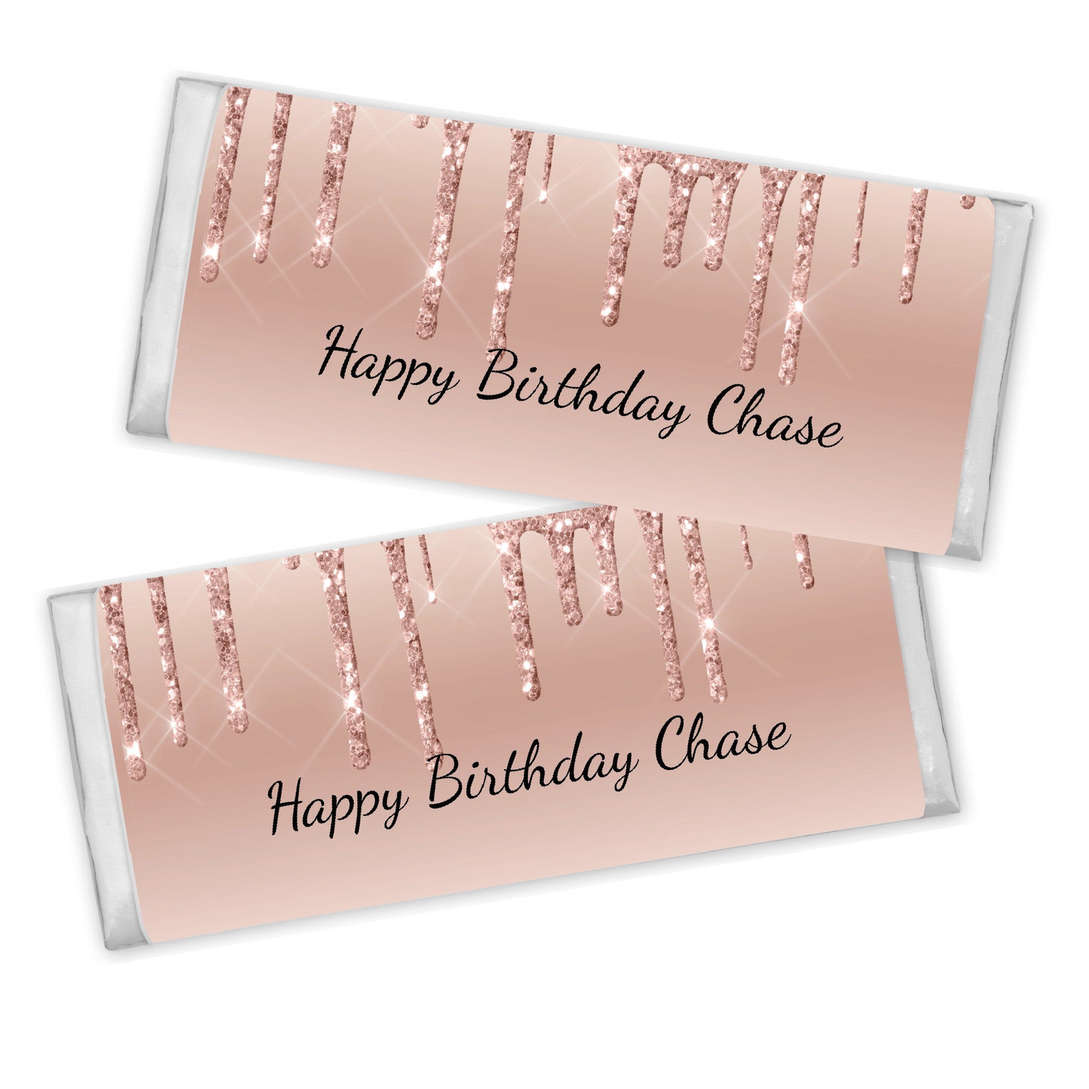 Rose Gold Dripping Glitter Metallic Sparkle Luxury Any Age or - Etsy