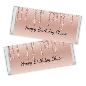 Rose Gold Dripping Glitter Metallic Sparkle Luxury Any Age or - Etsy