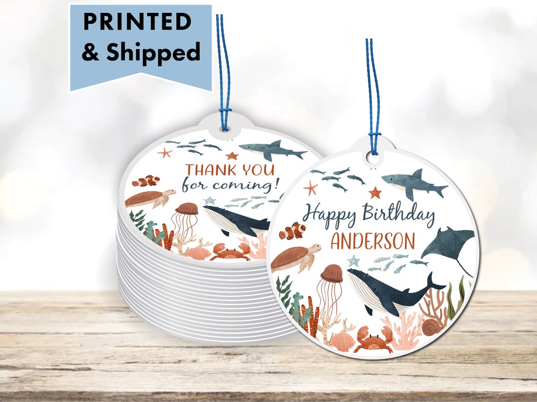Under the Sea Whale Shark Nautical Any Age Kids Sea Life - Gift Tags ...