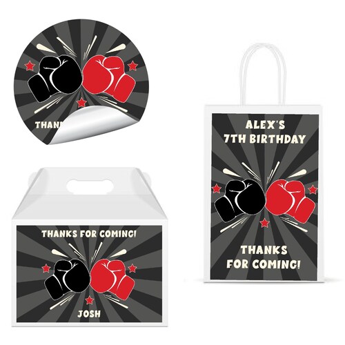 Boxing Themed Boxing Gloves PRINTED GLOSSY LABELS for - Etsy
