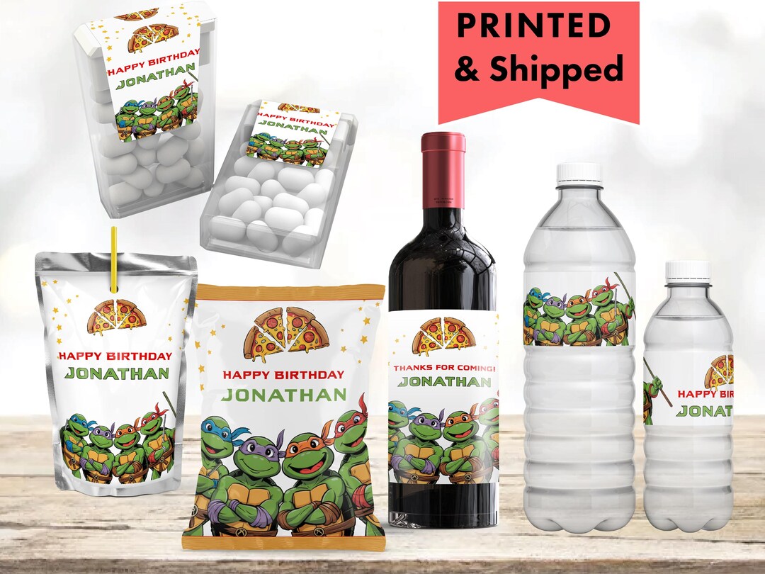 Ninja Turtles Birthday Fun Ninjas Turtle Karate Pizza Party Chip Bag ...
