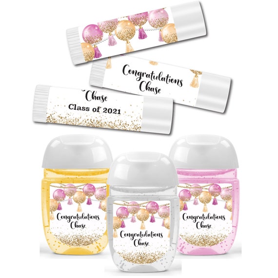 Graduation College High School Graduate Pink Gold Glitter - Etsy