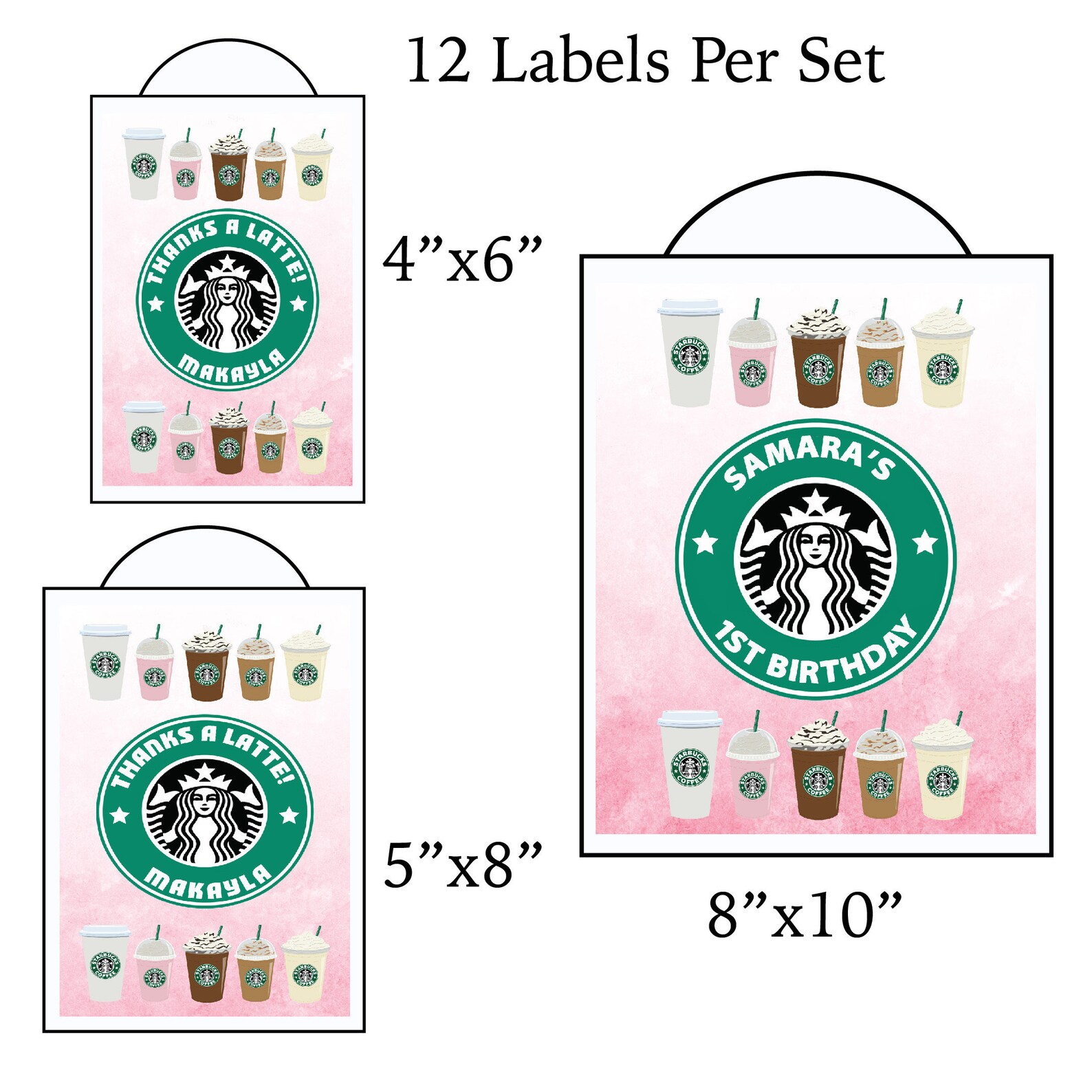 Coffee House Cafe Latte PRINTED GLOSSY LABELS for Party | Etsy