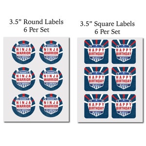 Ninja Warrior Inspired PRINTED GLOSSY LABELS for Party - Etsy