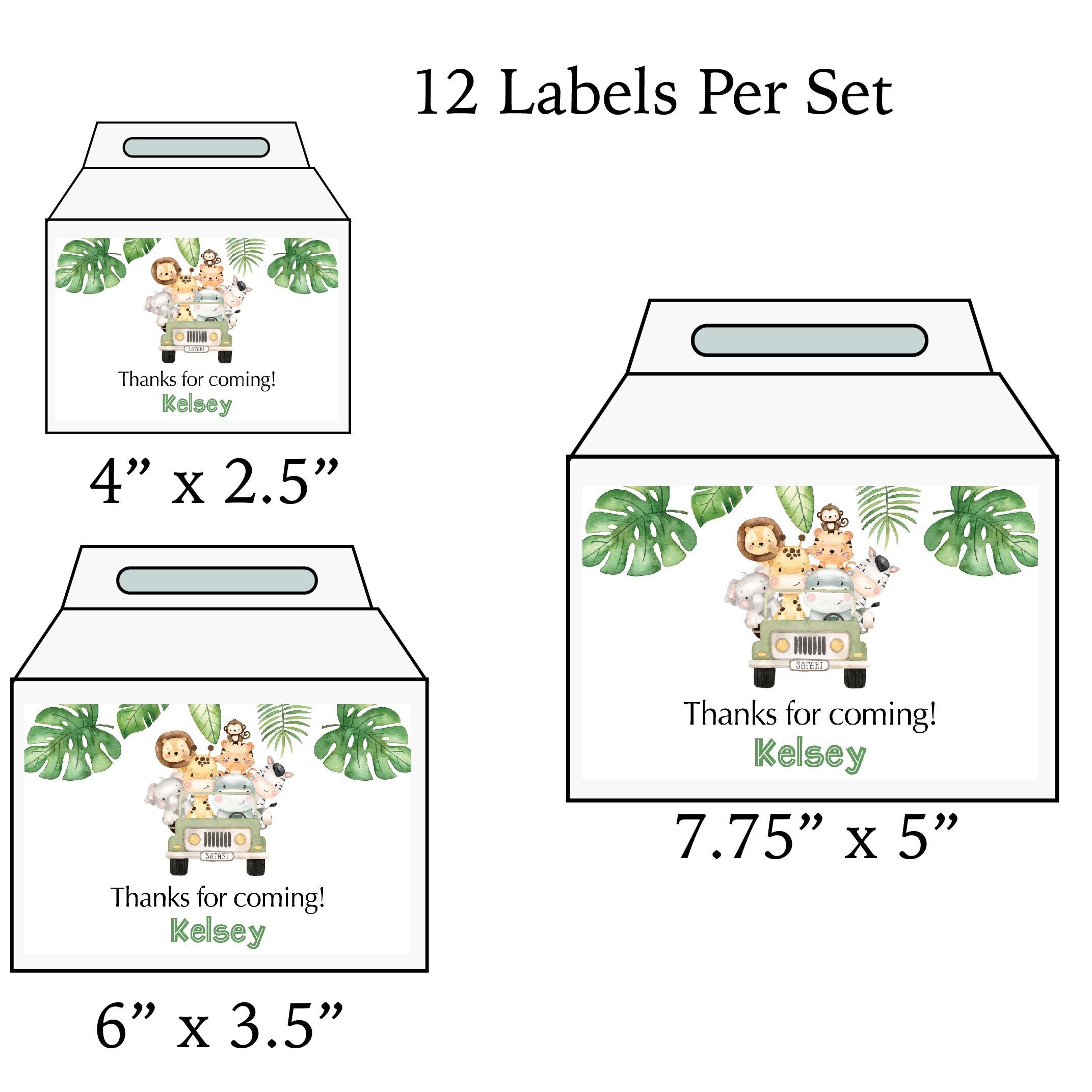 Wild Safari Animals Jeep in Jungle PRINTED GLOSSY LABELS - Etsy