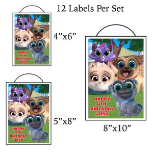 Puppy Dog Pals - PRINTED GLOSSY LABELS - for Party Favor Bags, Gable ...