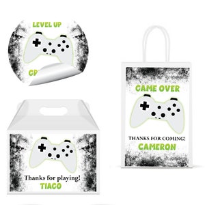 Video Game Gamer Party Game Zone Level up PRINTED GLOSSY LABELS for ...