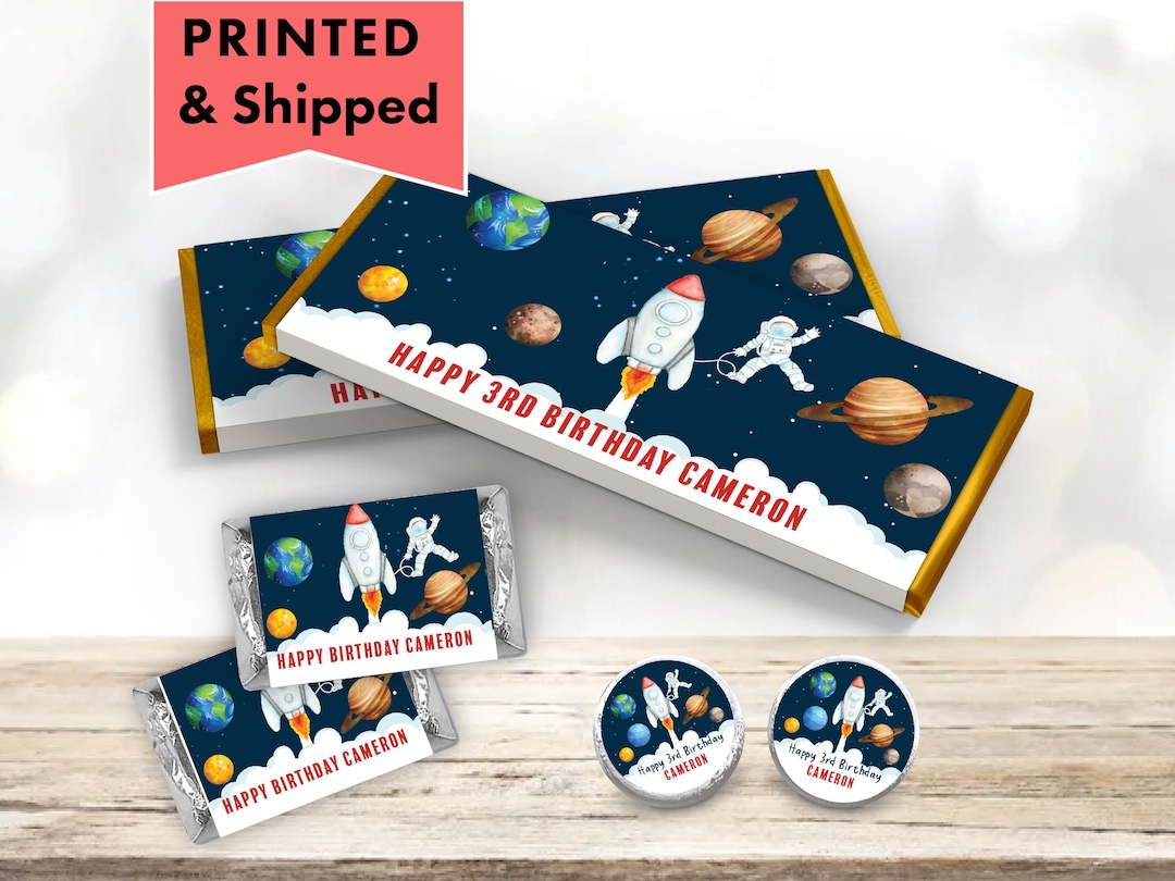 Outer Space Birthday Planets Rocket Ship Astronaut Galaxy Blast off ...