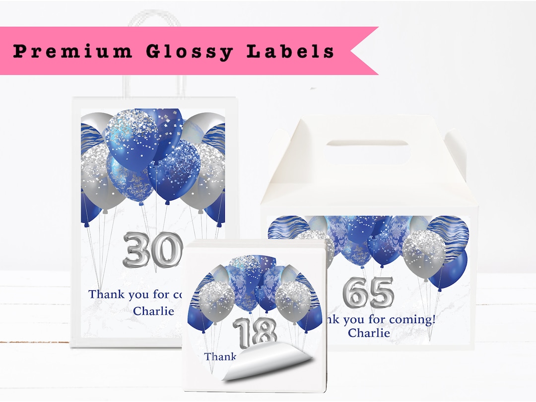 Royal Blue Silver Balloon Glitter Modern Elegant Glam Confetti Marble ...