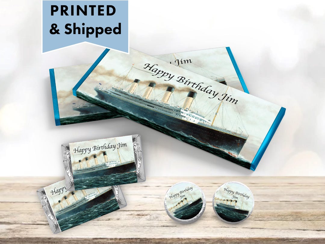 Titanic Ship PRINTED CANDY BAR Wrappers Chocolate Bar Kiss Stickers ...