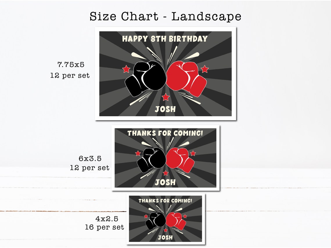 Boxing Themed Boxing Gloves PRINTED GLOSSY LABELS for - Etsy