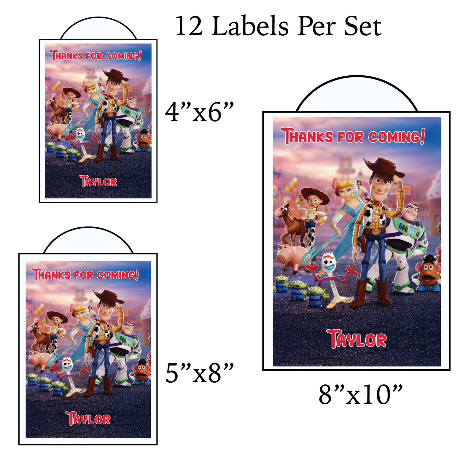 Toy Story PRINTED GLOSSY LABELS For Party Favor Bags | Etsy
