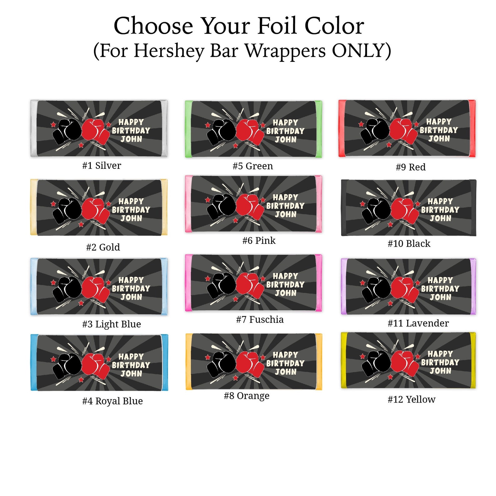 Boxing Party Theme Boxing Gloves PRINTED CANDY BAR Wrappers | Etsy