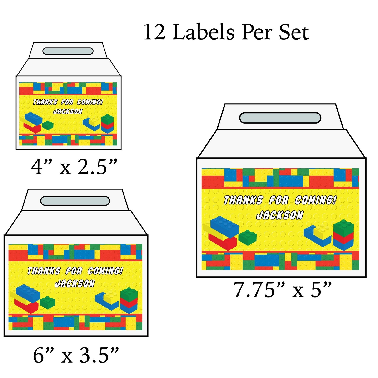 Colorful Bricks Building Blocks PRINTED GLOSSY LABELS For - Etsy.de