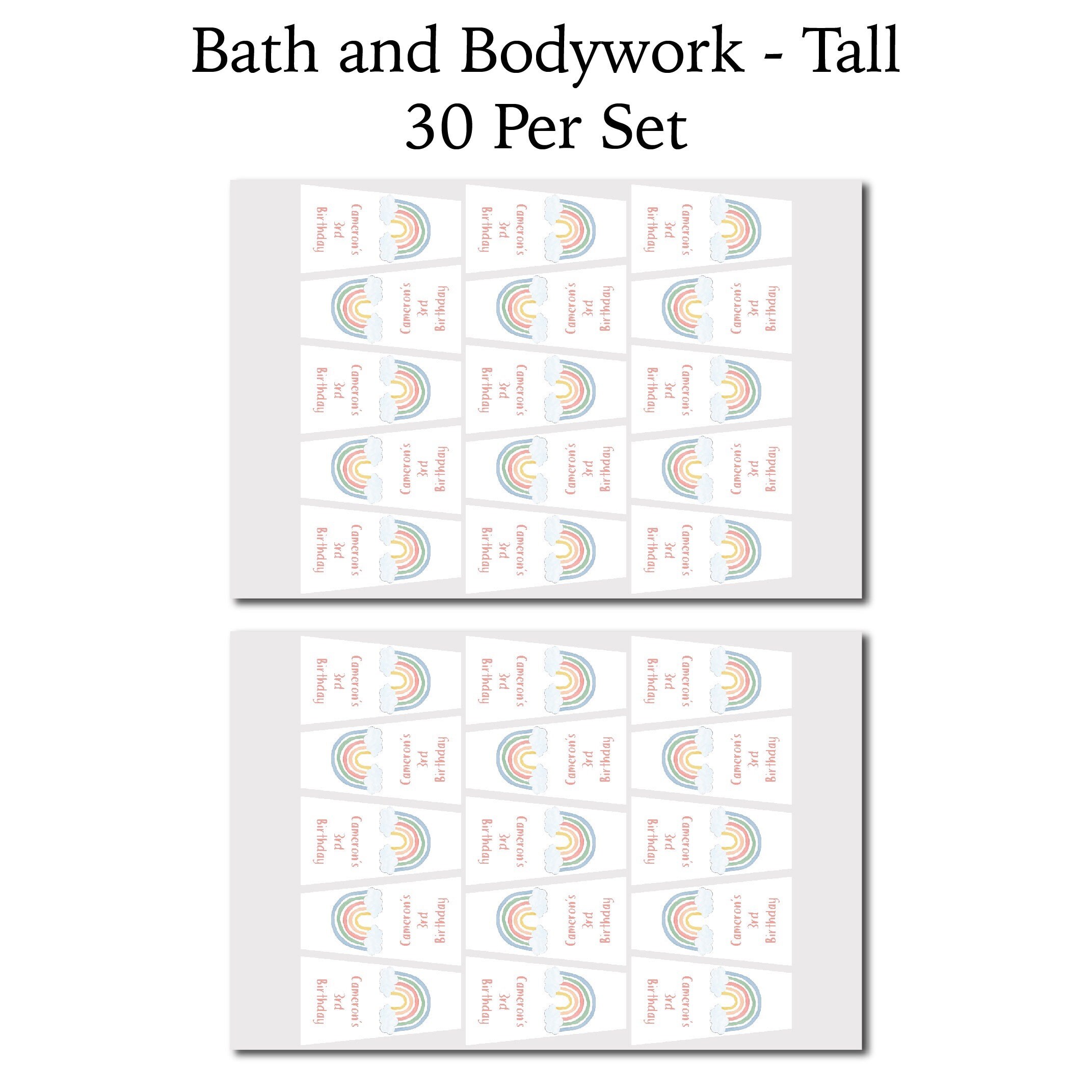 Pastel Watercolor Rainbow - PRINTED GLOSSY LABELS - for Lip Balm Tubes ...