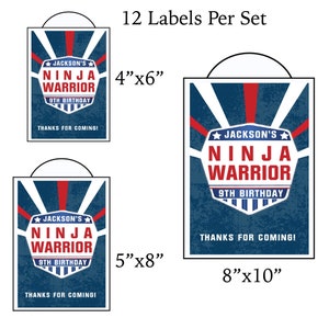 Ninja Warrior Inspired PRINTED GLOSSY LABELS for Party - Etsy